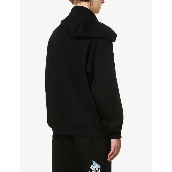 Y/Project Kamasutra Graphic-Print Cotton-Jersey Hoody - Black